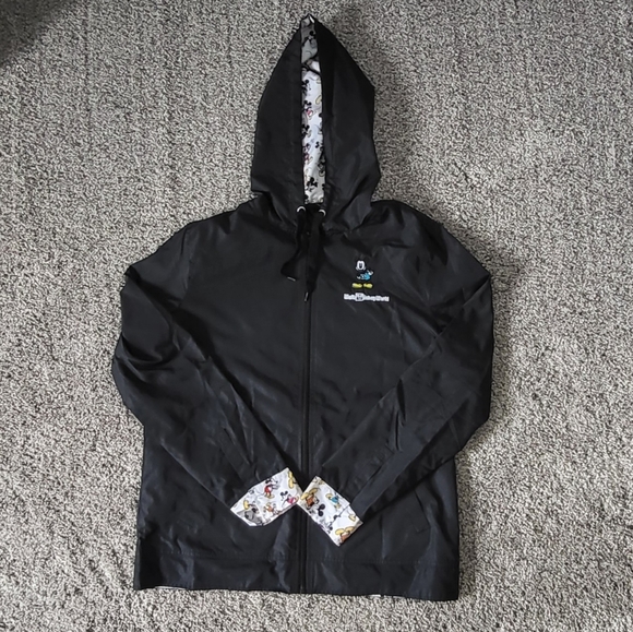 Disney | Jackets & Coats | Disney Black Hooded Jacket With Character ...